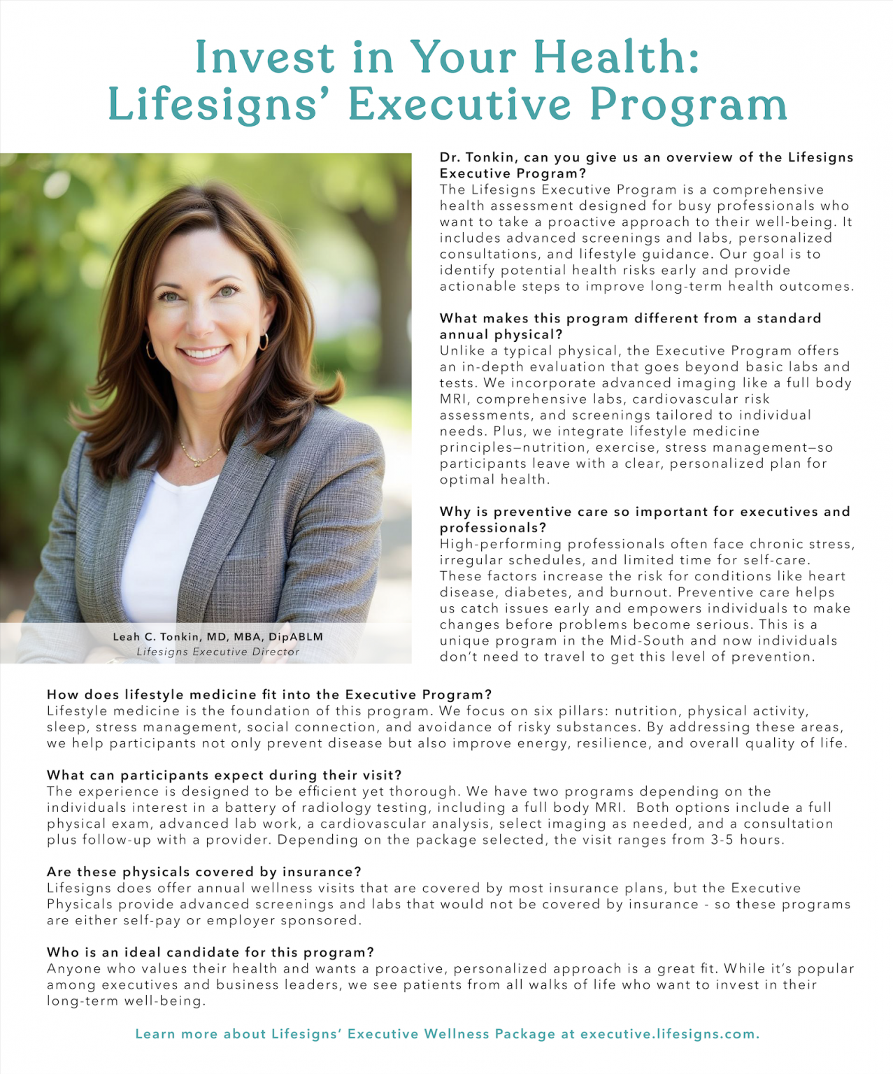 Invest in Your Health: Lifesigns' Executive Wellness Program - West Cancer Center